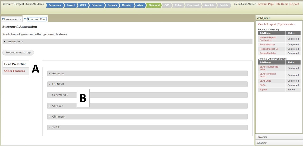 Structural Tab | GenSAS v6.0