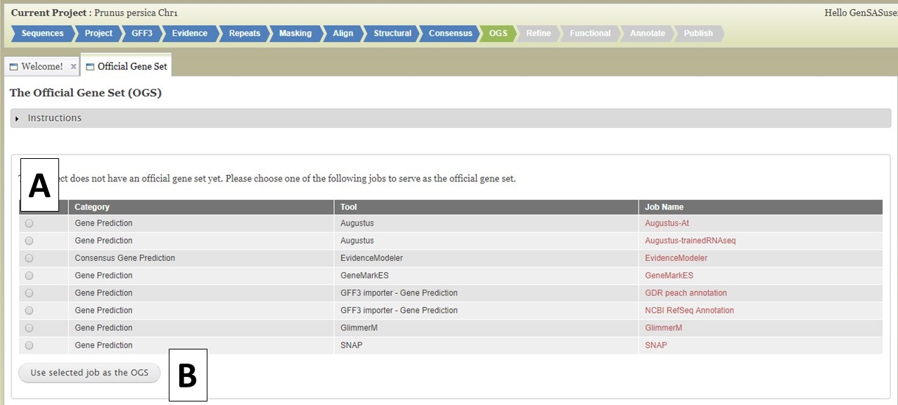 OGS Tab | GenSAS v5.1