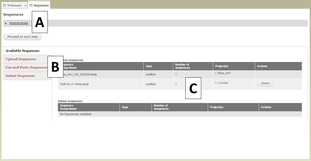 Sequences Tab | GenSAS v5.1