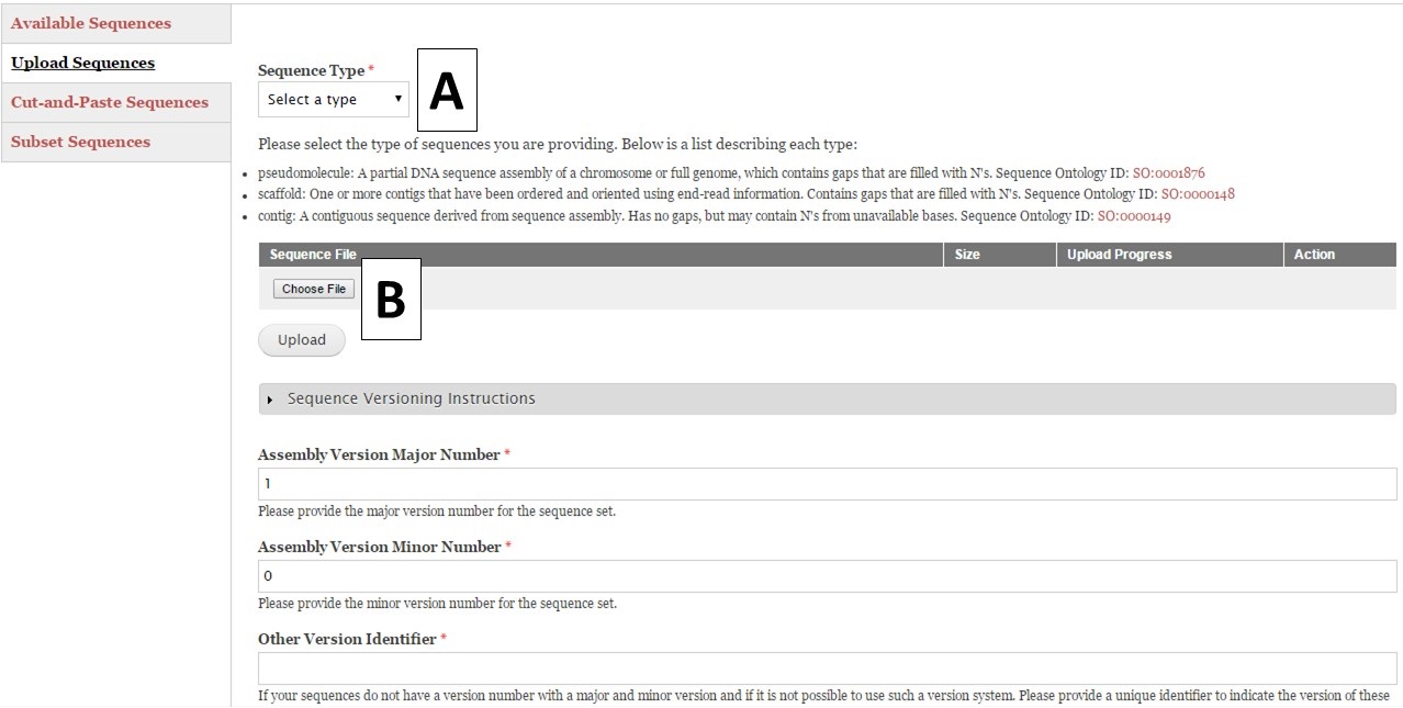 Sequences Tab | GenSAS v5.1